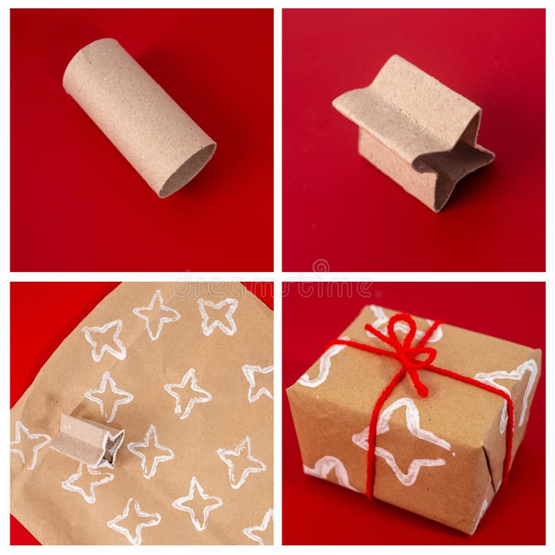 How To Make Personalised Wrapping Paper, Easy Craft for Kids Stock ...