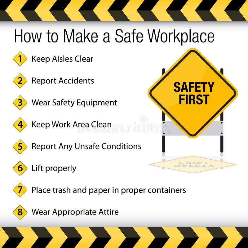 How To Make a Safe Workplace Sign Stock Vector - Illustration of clear ...