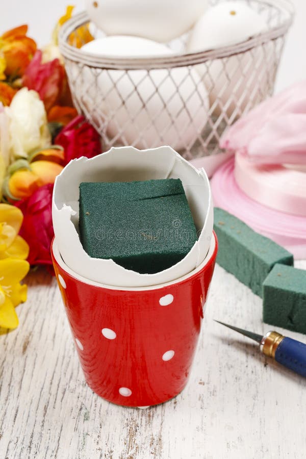How To Make Spring Bouquet of Flowers in Goose Egg Shell Tutorial Stock ...