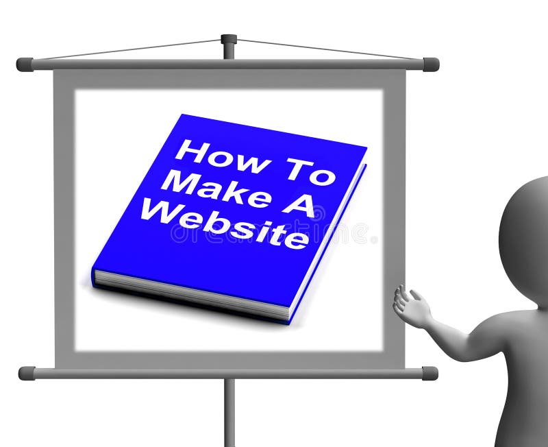 How To Make a Website Book Sign Shows Web Design Stock Illustration ...