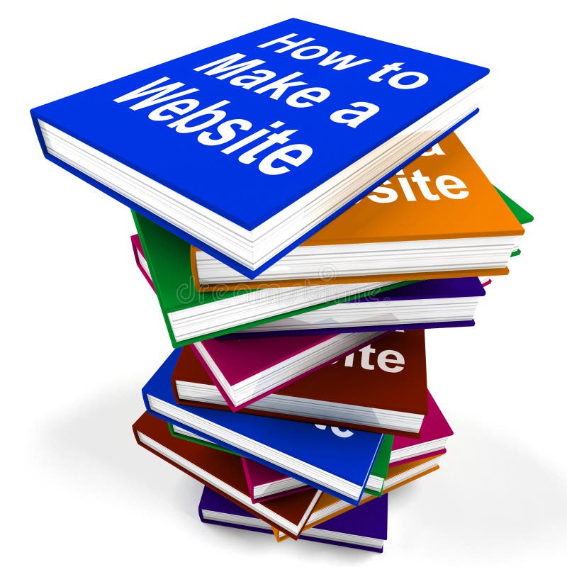How To Make a Website Book Stack Shows Web Design Stock Illustration ...