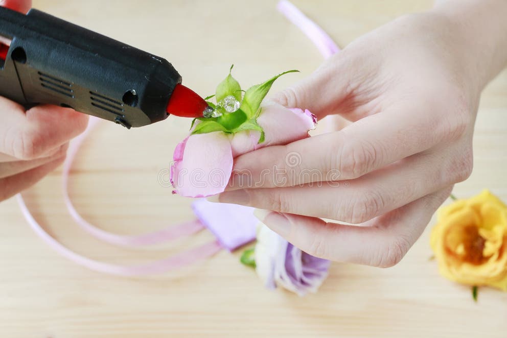 How To Make a Wrist Corsage. Step by Step, Tutorial Stock Photo - Image ...