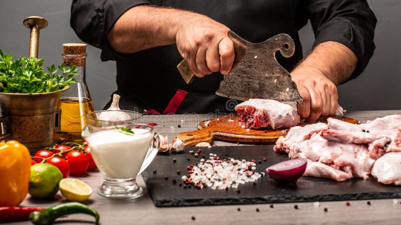 How To Prepare a Rabbit for Cooking. Hands of a Chef Preparing a Rabbit ...