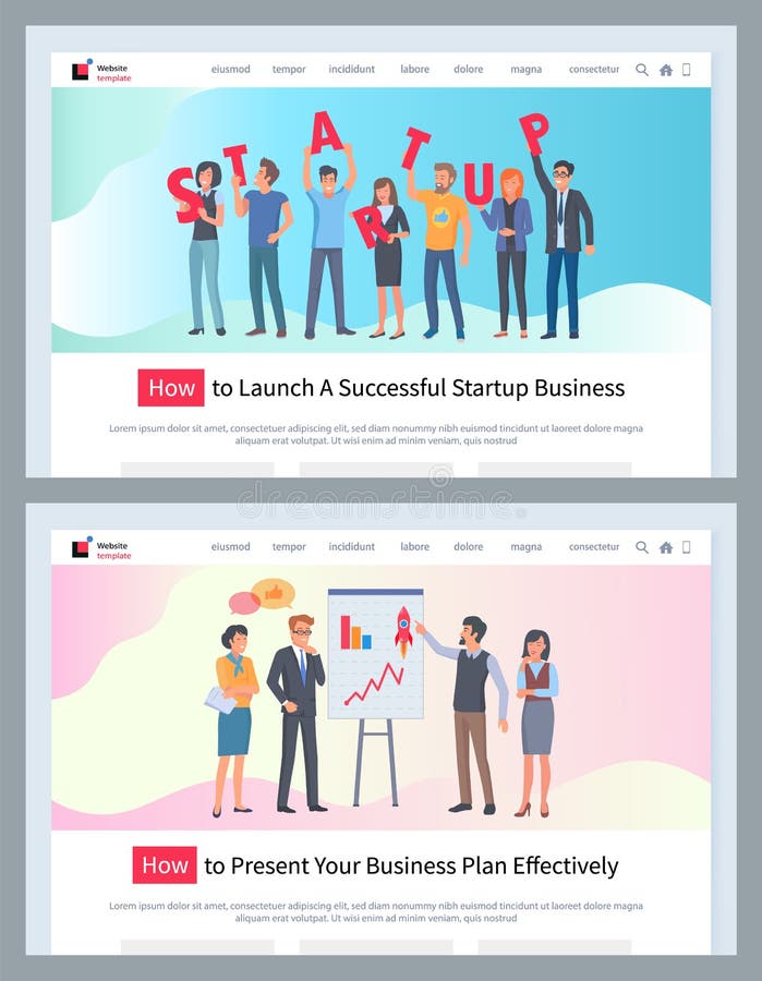 How To Present Business Plan and Launch Project Stock Vector ...