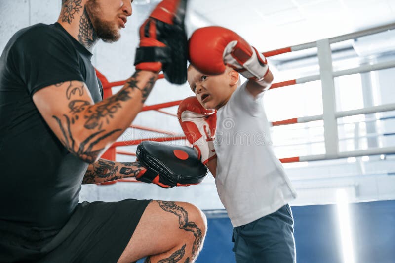 How To Punch Correct Way. Coach is Teaching the Boy Box Techniques ...