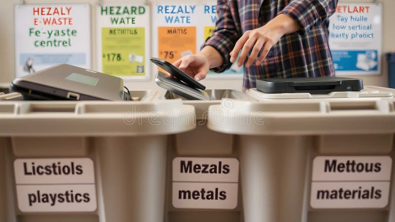 How To Recycle Old Tech Responsibly Stock Illustration - Illustration ...