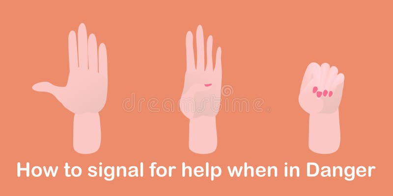How To Signal for Help when in Danger Stock Vector - Illustration of ...