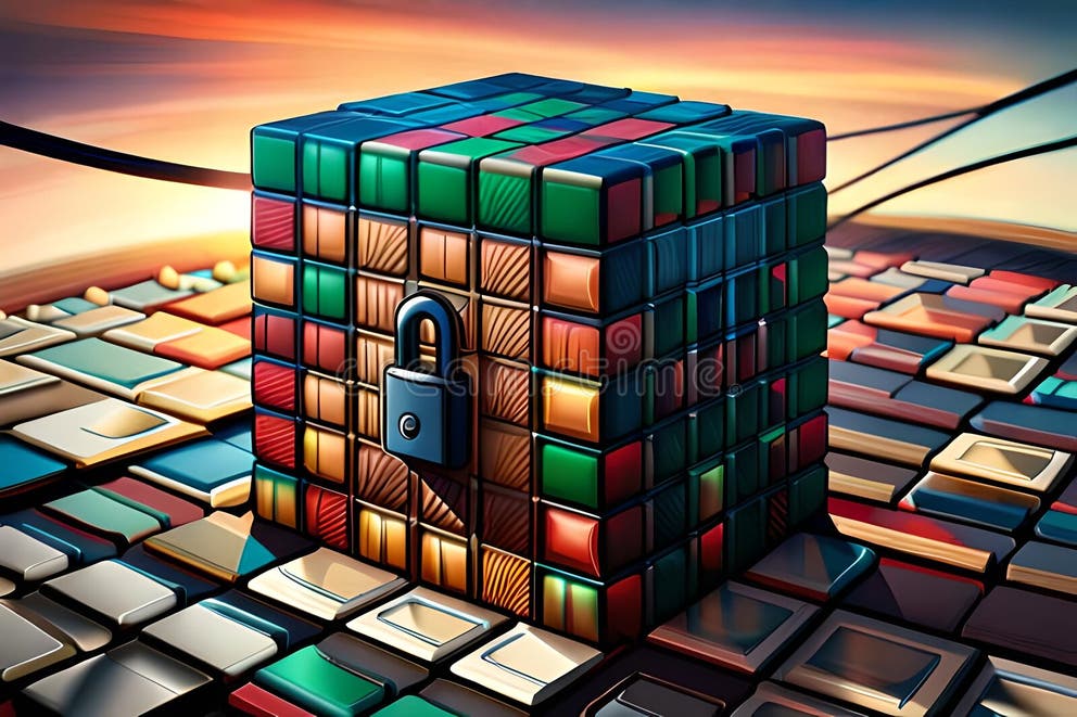 How To Solve the Rubik’s Cube Lock Puzzle Stock Illustration ...