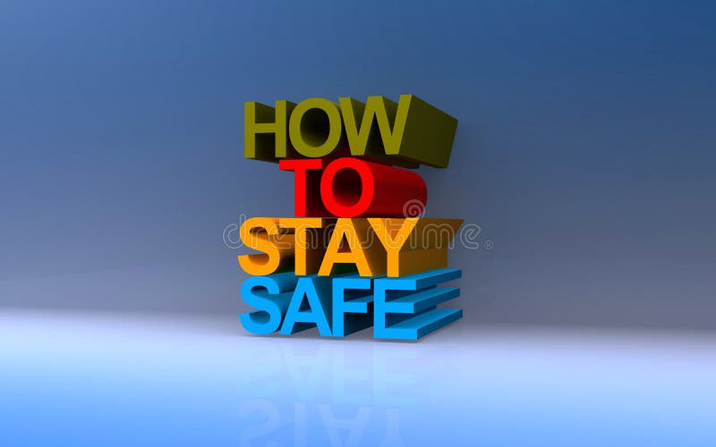 How to stay safe on blue stock illustration. Illustration of checklist ...