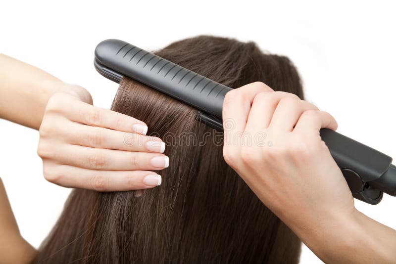 How To Straighten Hair stock photo. Image of press, isolated - 11516412