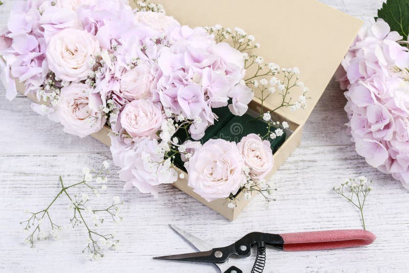 How To Transform Vintage Paper Box into a Beautiful Gift. Stock Image ...