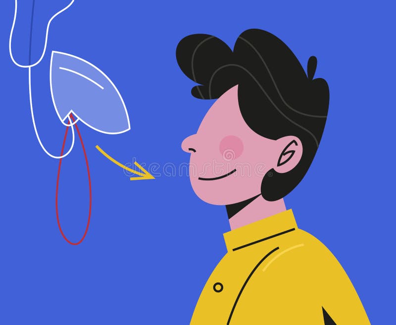 How To Use Oxygen Mask On The Plane In Emergency Case. Stock Vector ...