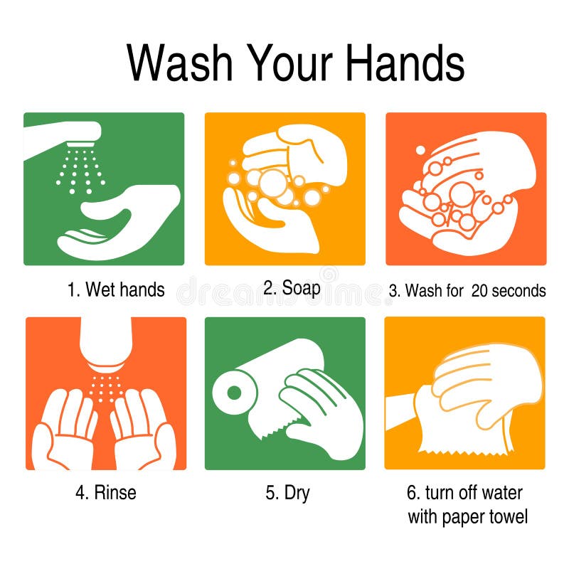 How to wash your hands stock illustration. Illustration of health ...