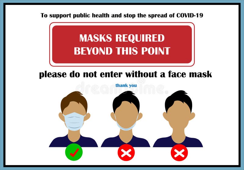 Wear Face Mask Notice. Wear Face Mask Sign and Symbol Vector. Please ...