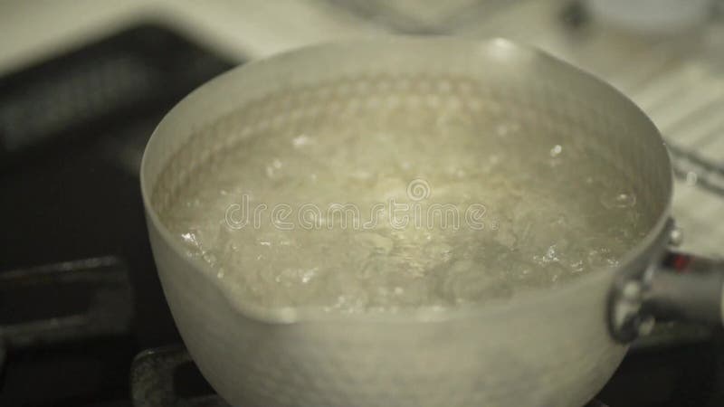 How the water boils stock video. Video of indoor, steam - 259139613