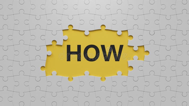 How? .the Word Spelled Out Using Puzzle Pieces. Education Concept ...