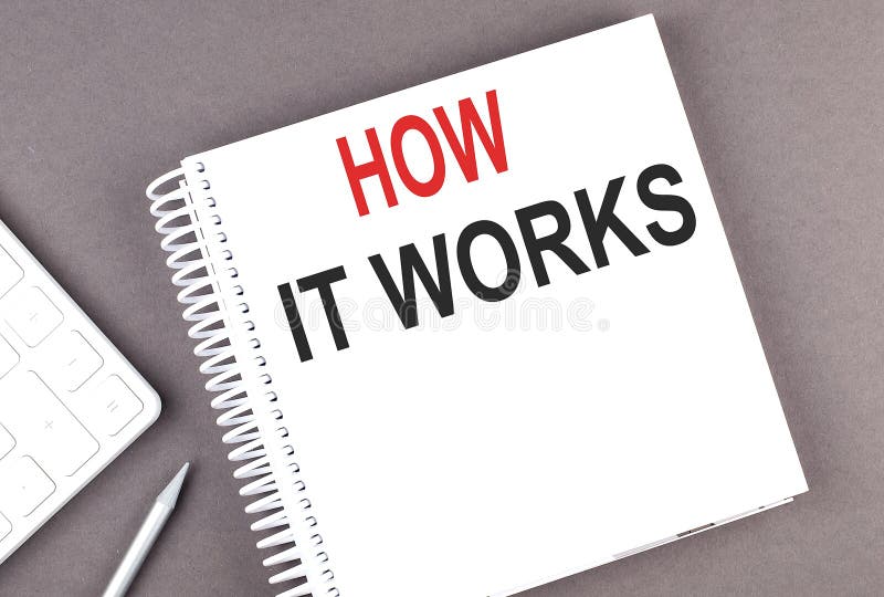 HOW it WORKS Text on the Notebook with Calculator and Pen Stock Photo ...