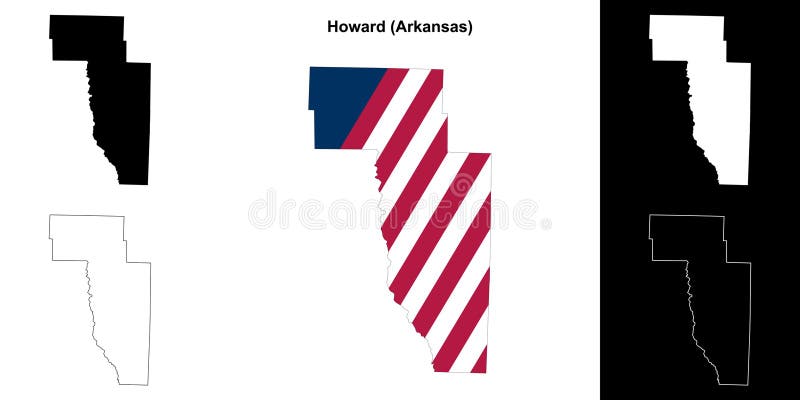 Howard outline map stock vector. Illustration of counties - 323808371