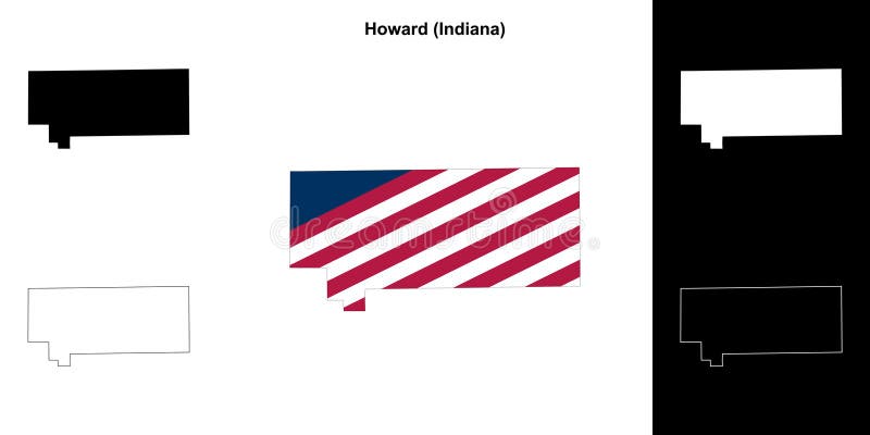 Howard outline map stock vector. Illustration of indiana - 323884123