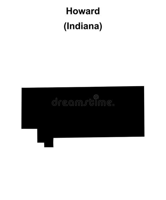 Howard outline map stock vector. Illustration of counties - 361546549