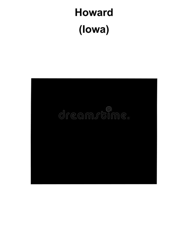 Howard outline map stock vector. Illustration of iowa - 361543617