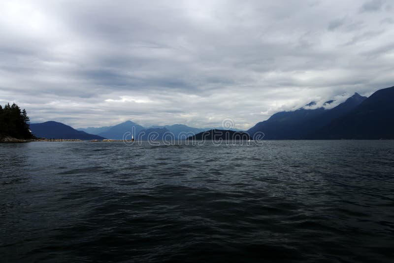 Howe Sound - with Horseshoe Bay Lighthouse Stock Photo - Image of ...