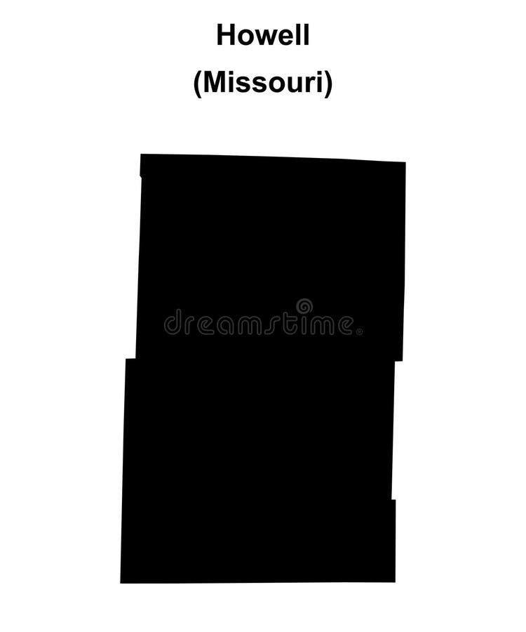 Howell outline map stock vector. Illustration of counties - 361614464