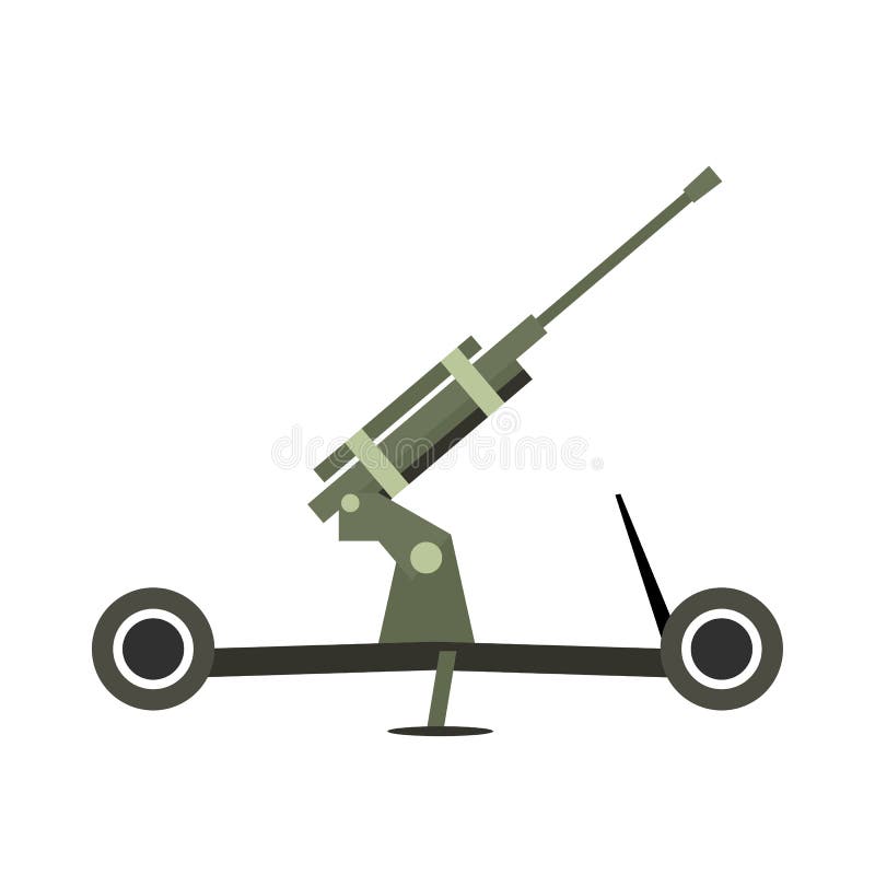 105 MM Howitzer Artillery Field Gun Stock Illustration - Illustration ...