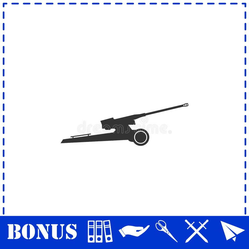 Howitzer Icon. Artillery System Symbol. Vector Image for Military Web ...