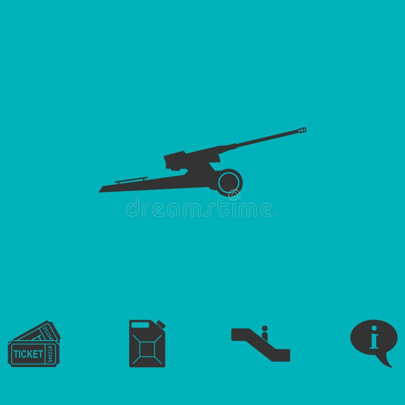 105 MM Howitzer Artillery Field Gun Stock Illustration - Illustration ...