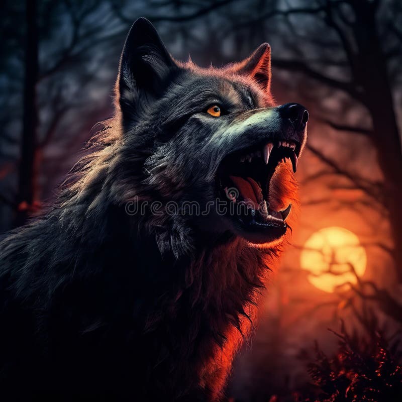 Howl Night a Playful Term for Halloween that Evokes the Image F Stock ...