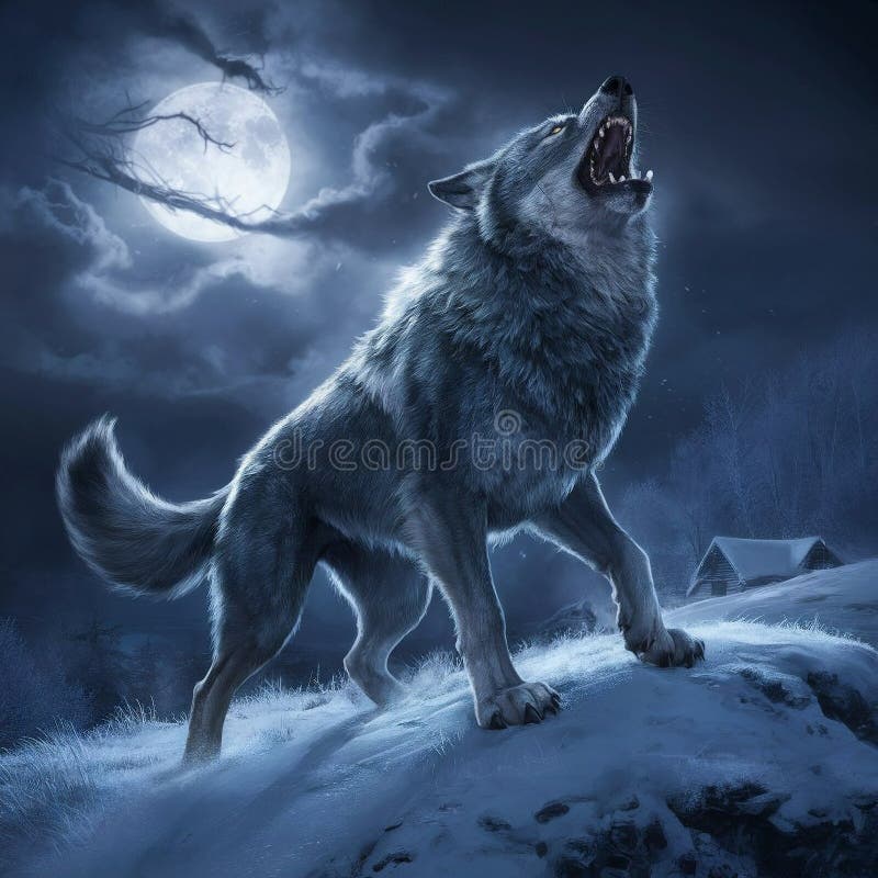 Howling arctic Wolf stock illustration. Illustration of carnivore ...