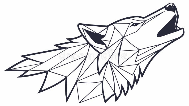 Howling Geometric Wolf Head Vector, Vector Design Generative AI Stock ...