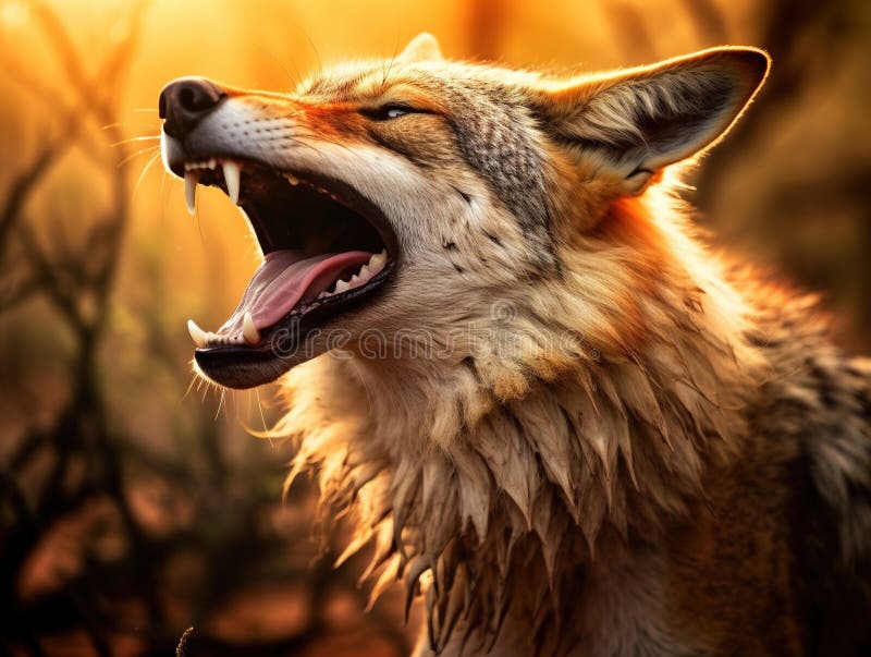 Ai Generated Illustration Wildlife Concept of Howling Jackal Stock ...