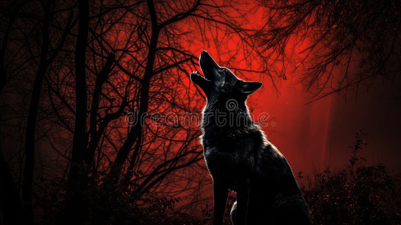 Howling red wolf stock illustration. Illustration of pack - 368395939