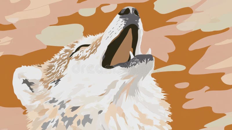 Howling Wolf in Abstract Style Stock Illustration - Illustration of ...