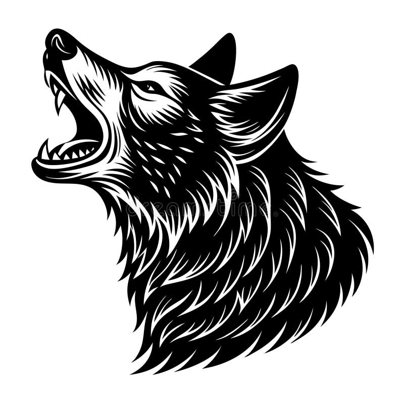 Howling Wolf Vector Silhouette Bundle Set Stock Vector - Illustration ...