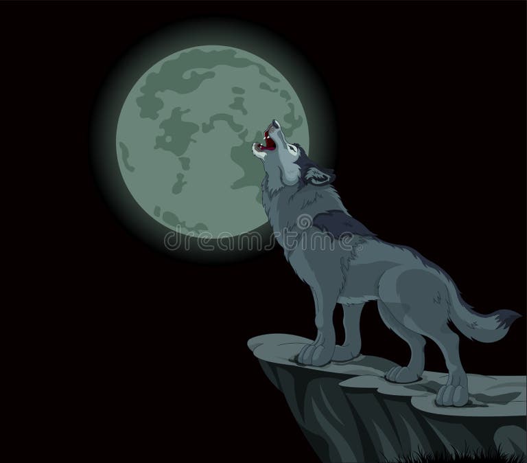 Wolf Howling Moon Clip Art Stock Illustrations – 184 Wolf Howling Moon ...