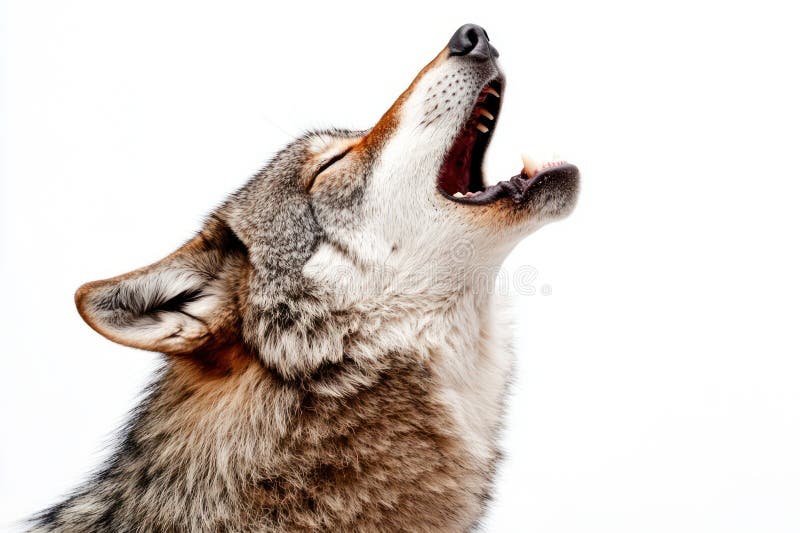 Majestic Howling White Wolf Isolated Background Stock Photos - Free ...