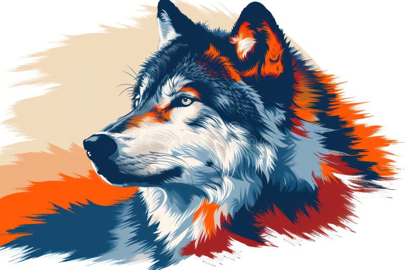 Howling Wolf Logo in Black and White - Vector Illustration Stock ...