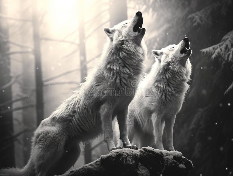 Ai Generated Illustration Wildlife Concept of Howling Wolf Stock ...