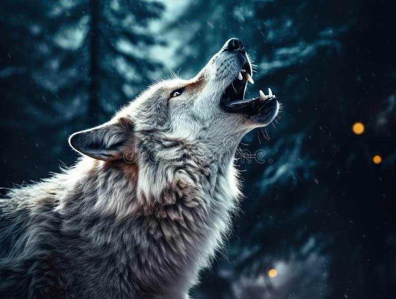 Ai Generated Illustration Wildlife Concept of Howling Wolf Stock ...