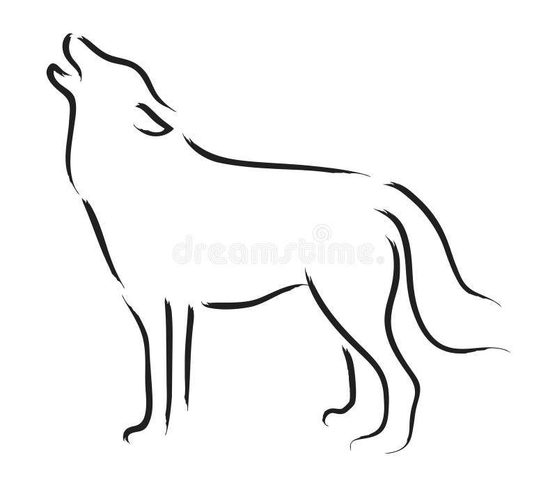 Howling Wolf stock vector. Illustration of vector, mammal - 56183850