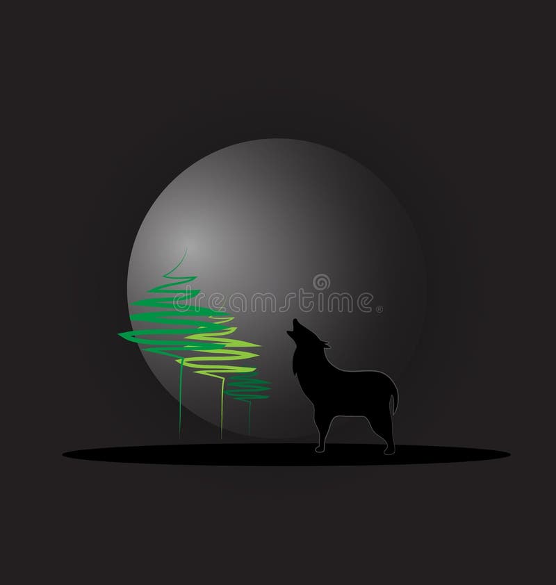 Howling wolf vector stock vector. Illustration of authority - 120598927