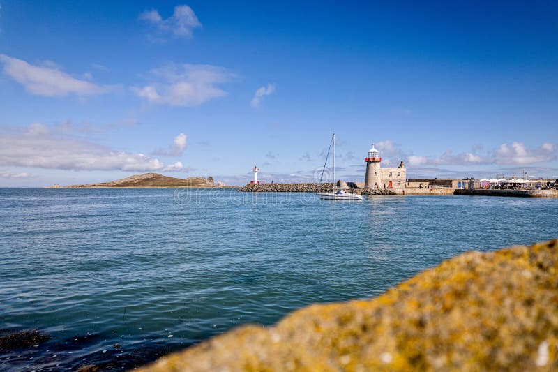 Howth Harbour Lighthouse on a Bright Sunny Afternoon Stock Photo ...