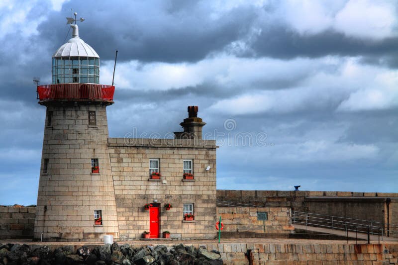 Howth Harbour Lighthouse, Ireland Stock Photo - Image of light ...