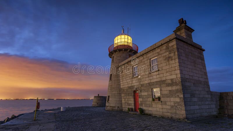 Howth Lighthouse, Howth. Dublin Sunset Stock Image - Image of landmark ...