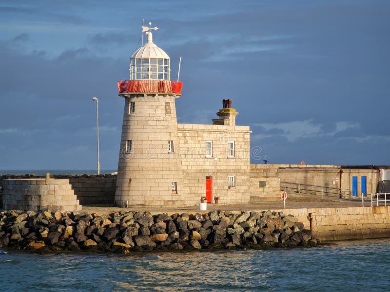 Howth Lighthouse.Irish Sea Port Stock Photo - Image of coast, waterway ...