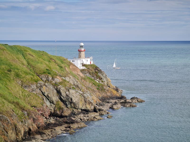 Howth Lighthouse Seen from Afar, Dublin Ireland Stock Image - Image of ...