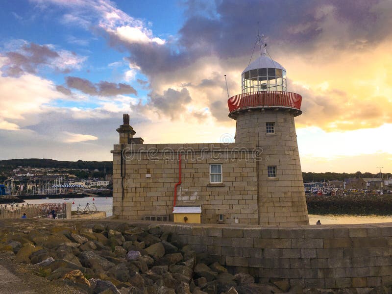 Howth Lighthouse at Sunset, Dublin, Ireland Editorial Stock Photo ...